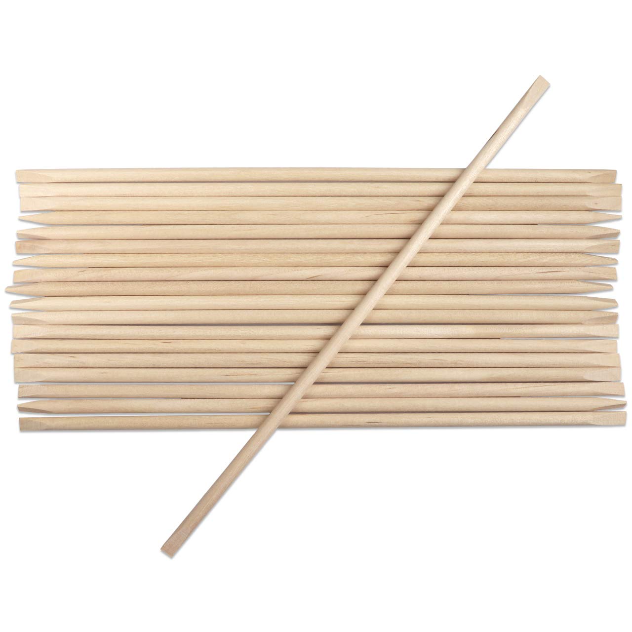 100/pcs Orange Wood Sticks - 7" - Slanted
